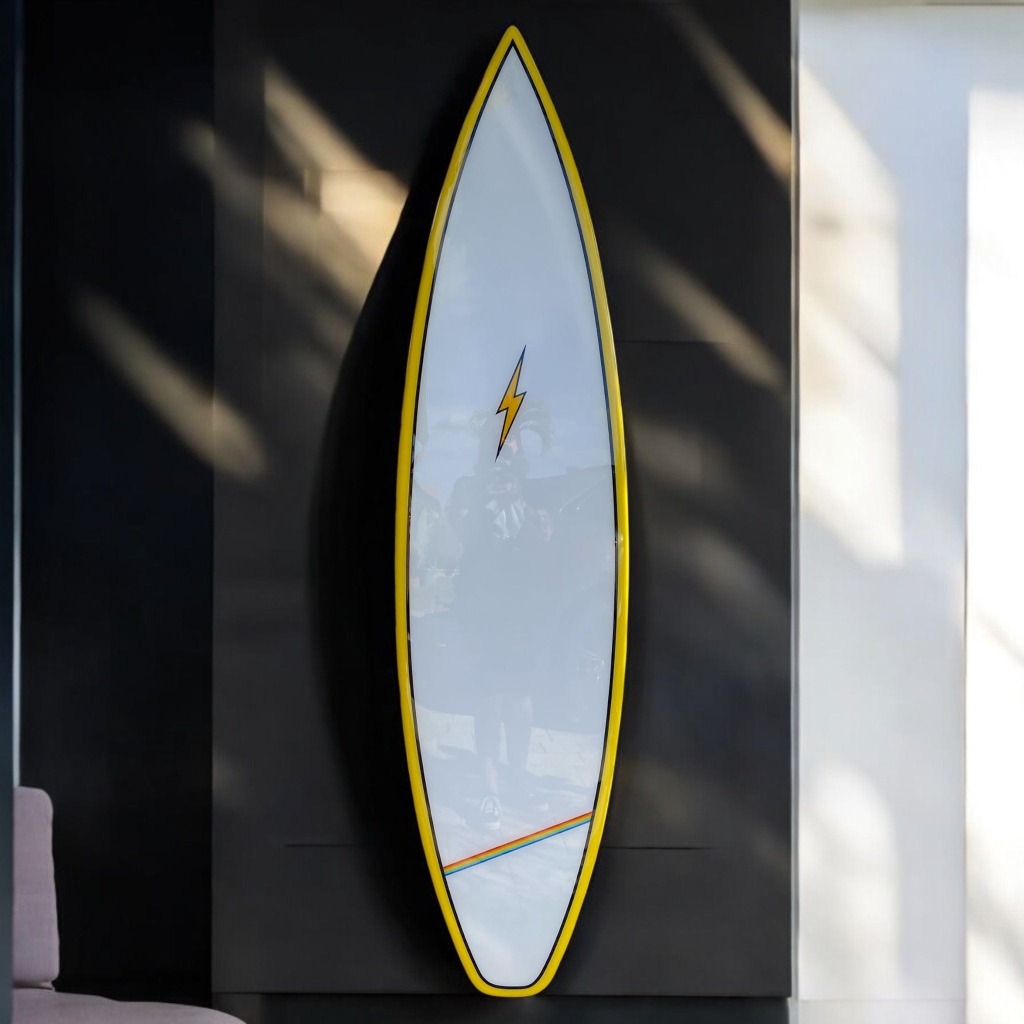 Lightning Bolt Surfboard Wall Art Beach Decor by Tiki Soul