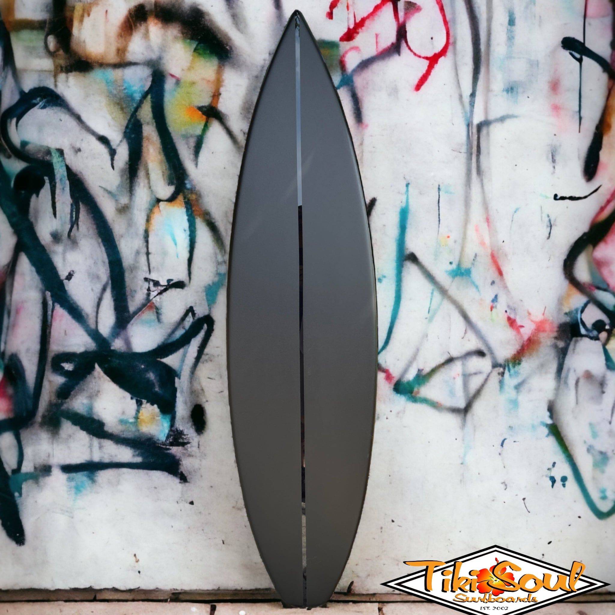 Coastal Art Modern Black Surfboard Design by Tiki Soul