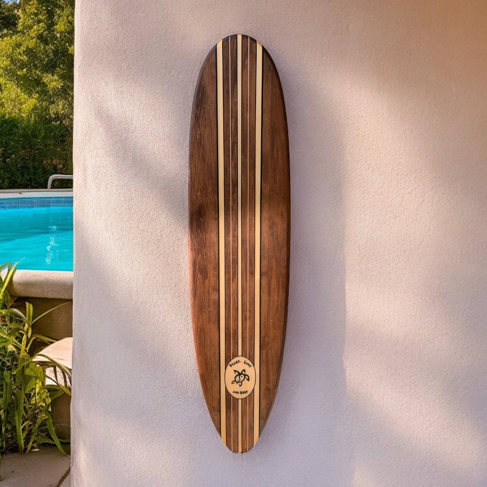 Turtle Painting | Wooden Decorative Surfboard Decor by Tiki Soul