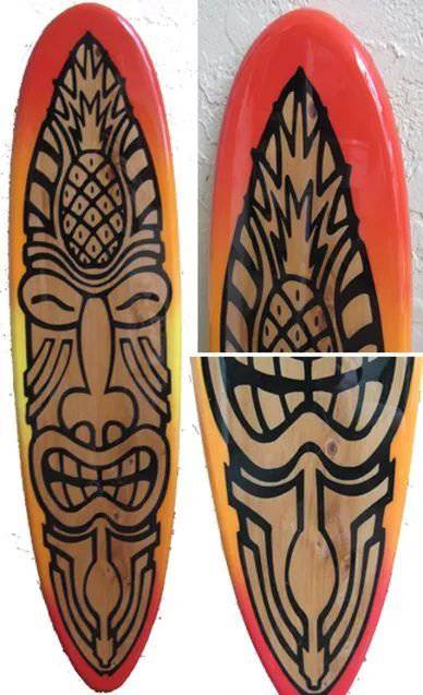 Tiki Bar Decor: Surfboard Art Pineapple Tiki by Tiki Soul